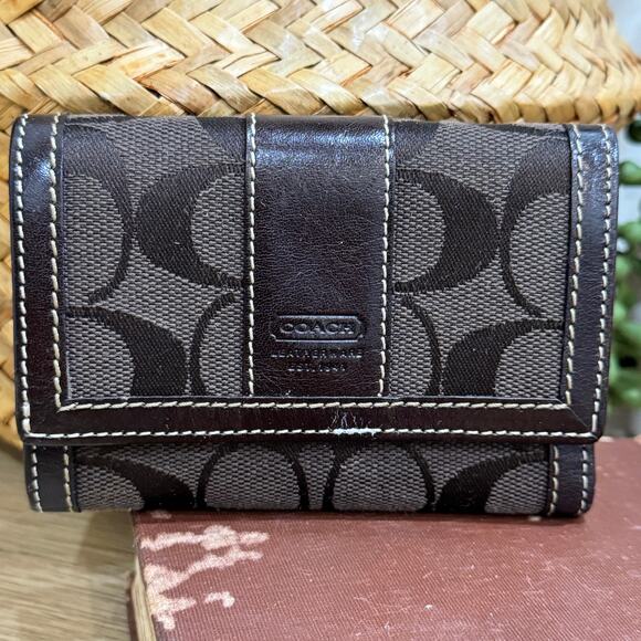 Coach | Bags | Coach Vintage Signature C Wallet Chocolate Brown Canvas ...
